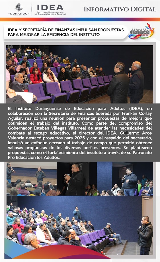 IDEA y Secretaría de finanzas impulsan propuestas para mejorar la eficiencia del instituto